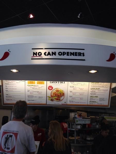 Menu at Baja Fresh fast food, Livermore