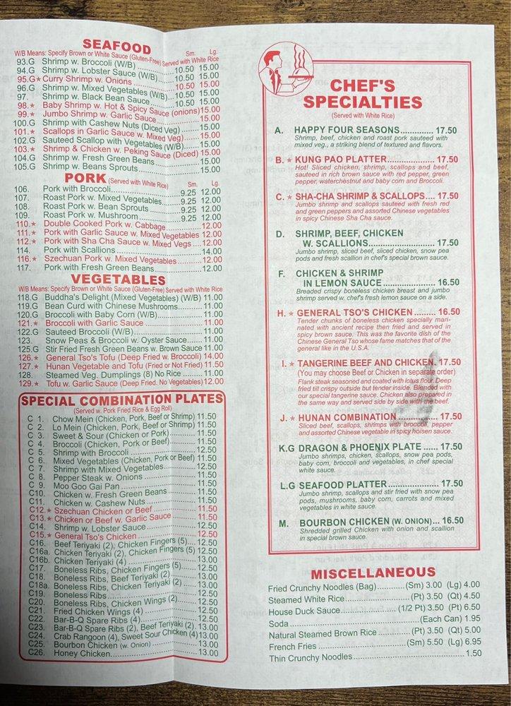 Menu at China Taste restaurant, Vernon