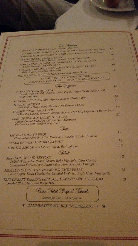 Menu at Manor restaurant, West Orange