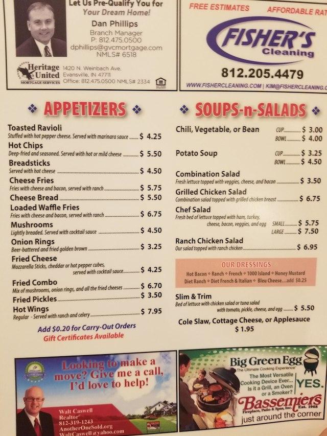 Menu at Stockwell Inn pub & bar, Evansville