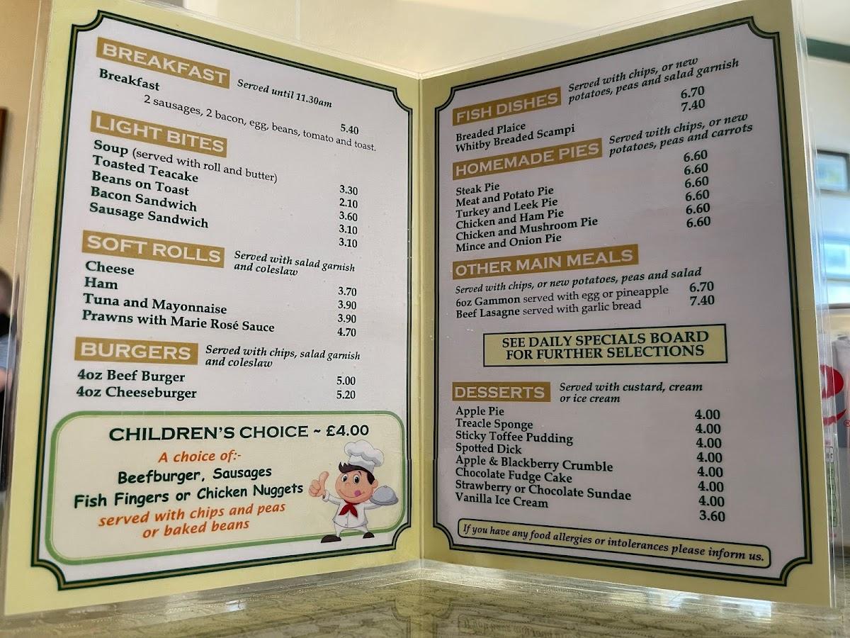 Menu at The Pines Coffee Lounge & Diner restaurant, Filey