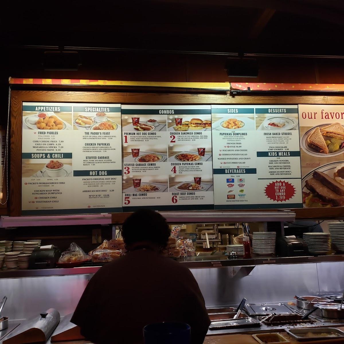 Menu at Tony Packo's Restaurant, Toledo, Front St