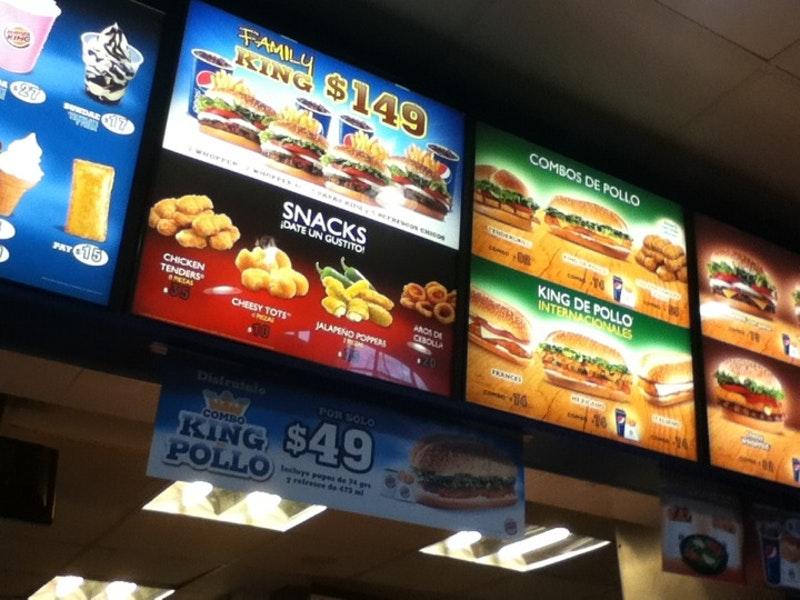 Carta del restaurante Burger King Leon Las Torres, Leon, Blvd. Juan ...