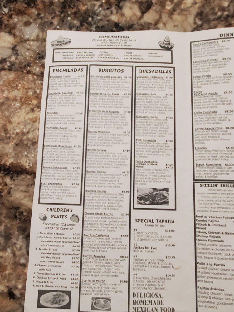 Menu at El Patron pub & bar, Rockwood