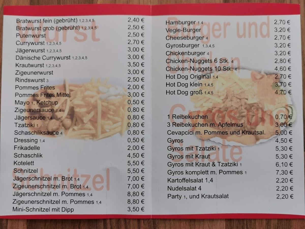 Speisekarte von Schnellimbiss Erika Burghardt pub & Bar, Erndtebrück