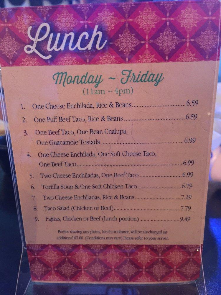 Menu at El Gabacho Tex-Mex Grill restaurant, Arlington