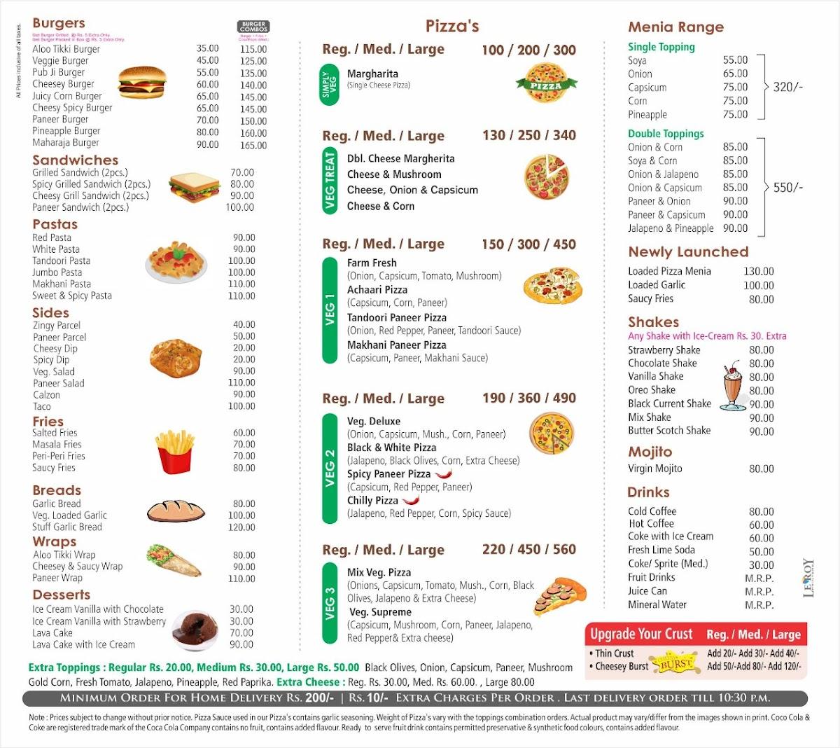 Menu at Hungry Point - Chamkaur Sahib, Chamkaur Sahib