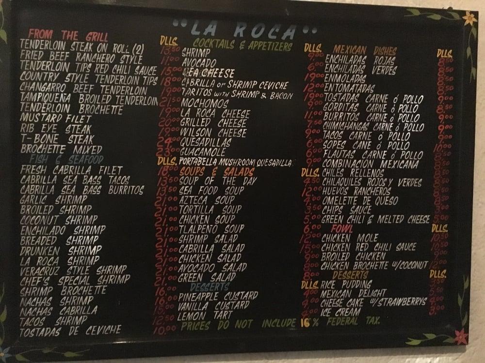 Menu at Restaurant Bar la Roca, Nogales, C. Elías 91