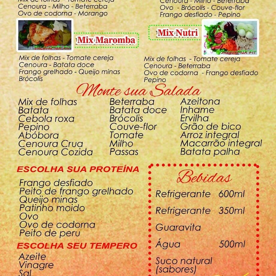 Menu em Salada Mix Fit restaurante, Rio de Janeiro