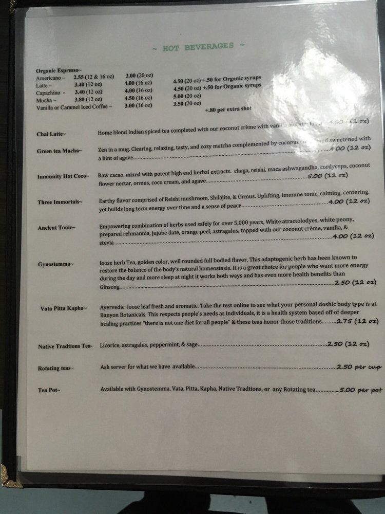 Menu at Cafe Wylde, Everett