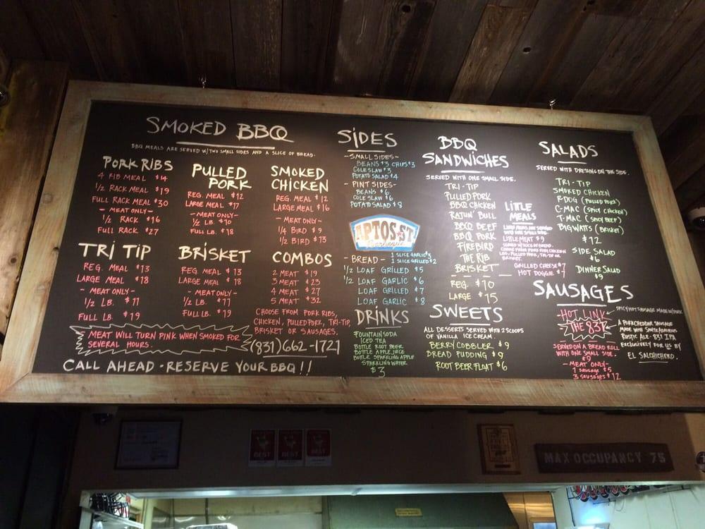 Menu at Aptos St. BBQ, Aptos