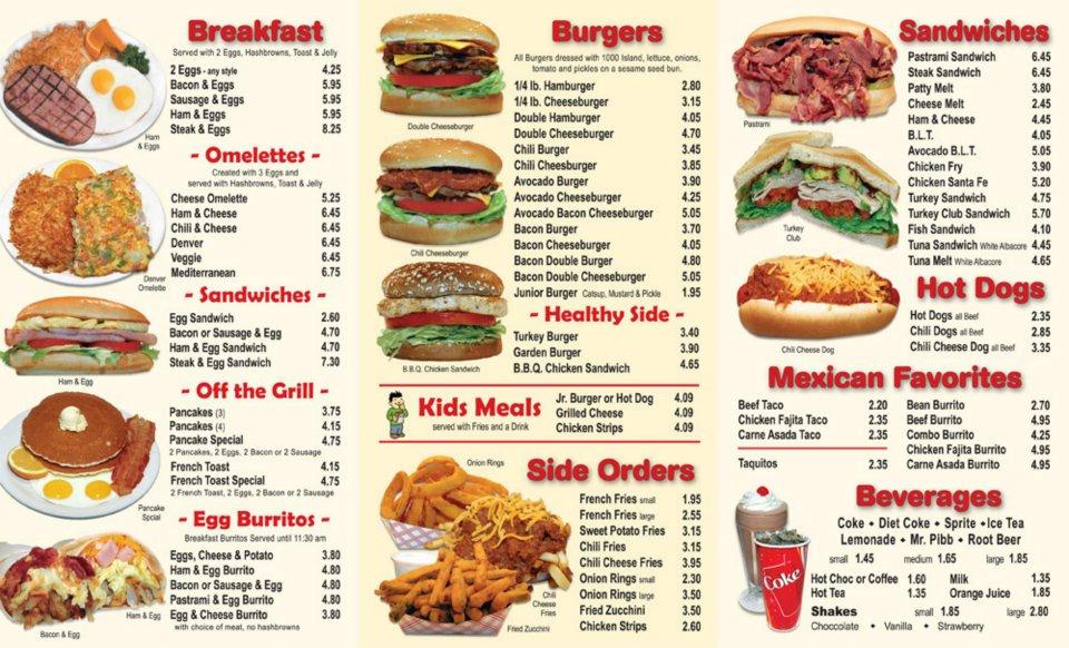 Menu at Brea’s Best Burgers restaurant, Brea