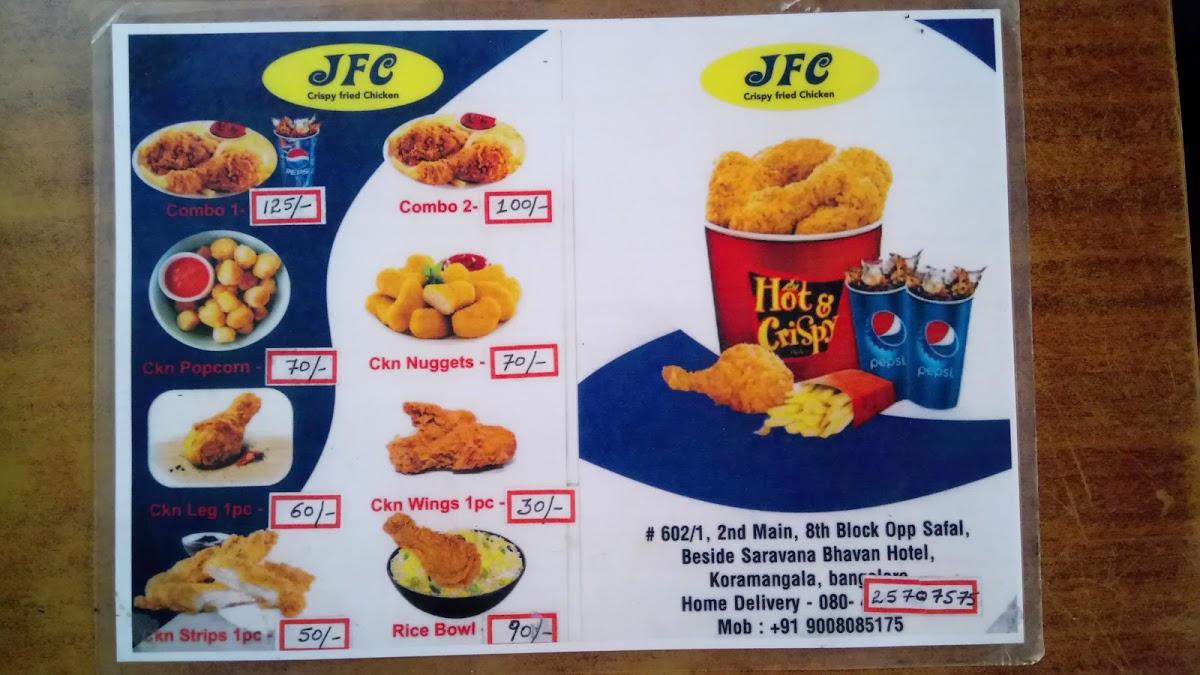 Menu at JFC -Crispy fried chicken, Bengaluru