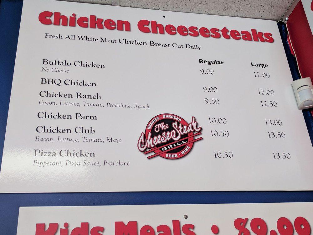 Menu at The Cheesesteak Grill restaurant, Oceanside, S Oceanside Blvd