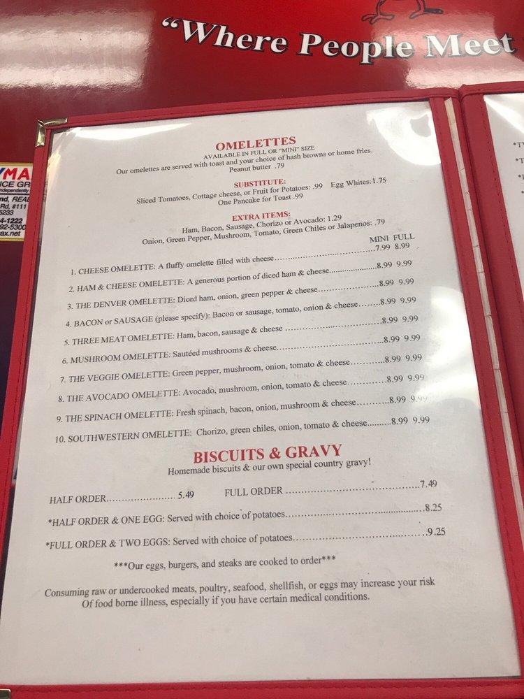 Menu at Cozy Corner Cafe, Mesa, E McKellips Rd #102