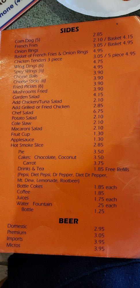 Menu at Riverside Lunch restaurant, Charlottesville