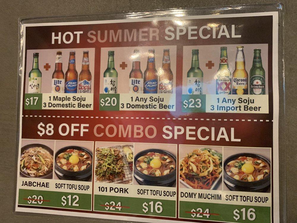 Menu at Soju 101 pub & bar, Katy