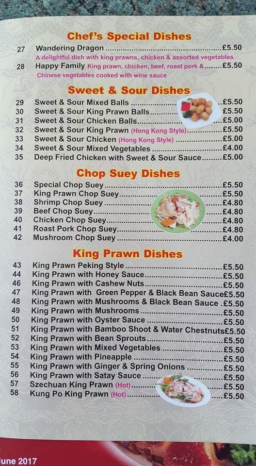 Menu at China Rose fast food, Wisbech