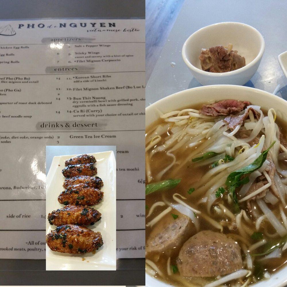 Menu at Pho de Nguyen restaurant, San Bruno