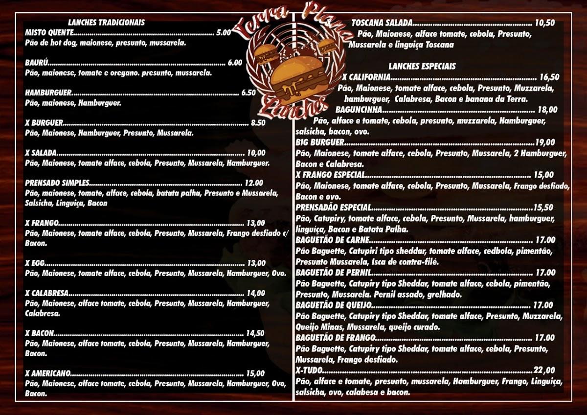 Menu at Terra plana foods restaurant, Campo Grande