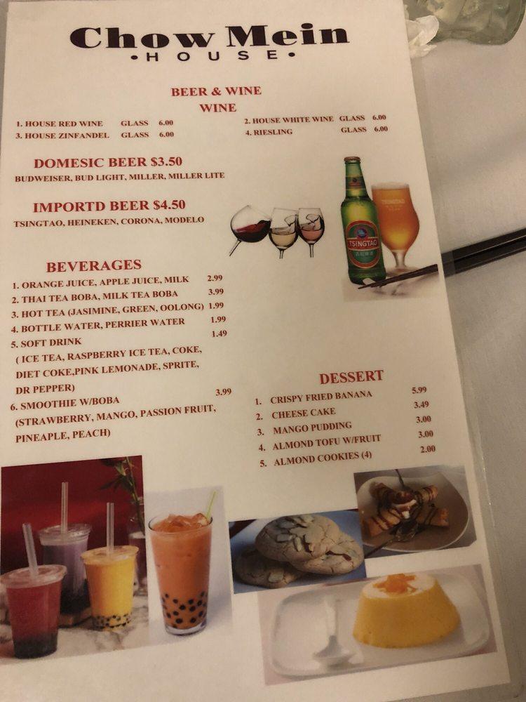 Menu at Chow Mein House restaurant, Las Vegas, W Charleston Blvd