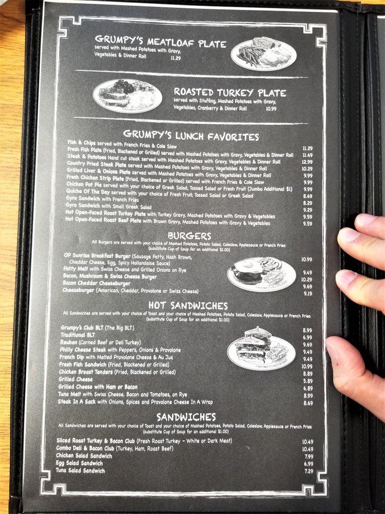 Menu at Grumpy's Restaurant, Orange Park