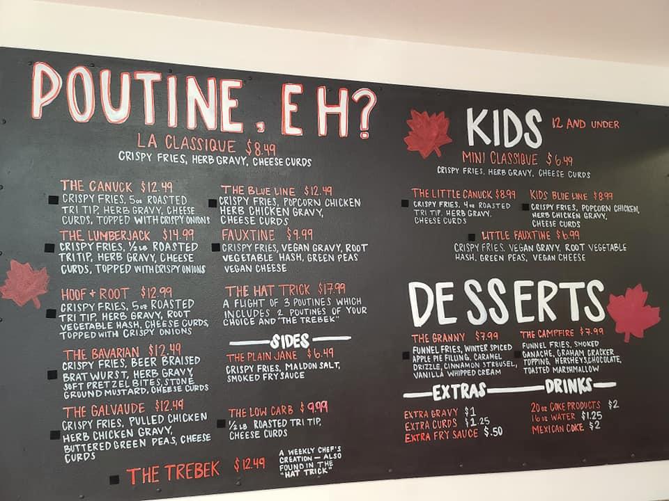 Menu at Poutine, Eh? restaurant, Kennewick