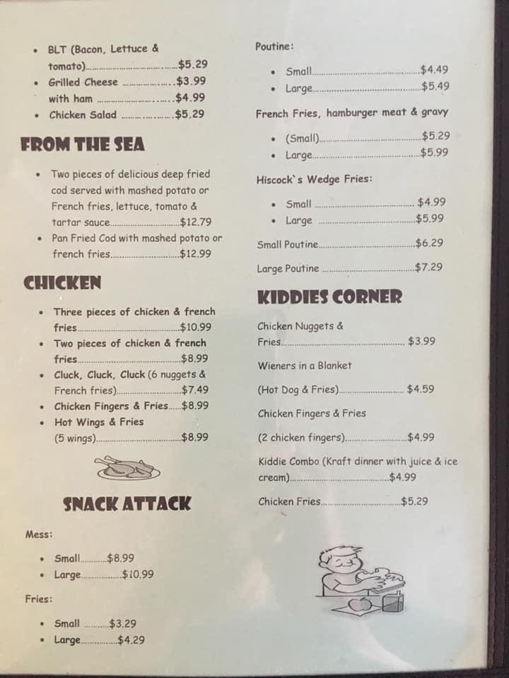 Menu at Three Rivers Country Kitchen restaurant, Badger