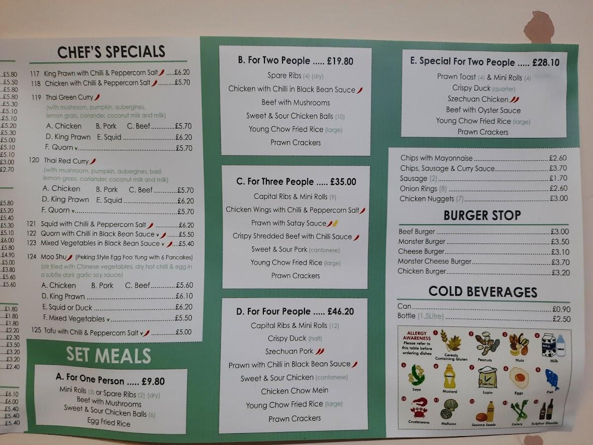 Menu at Cafe delight, Peterborough