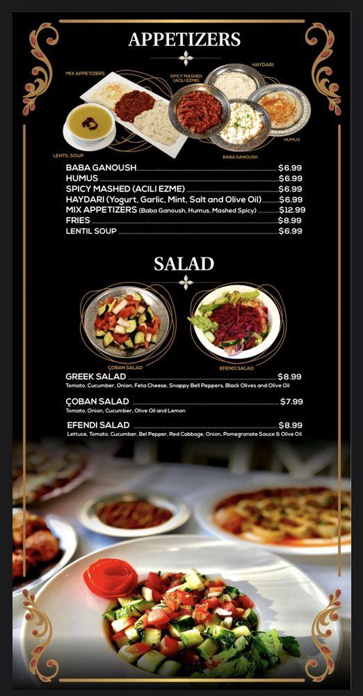 Menu at Efendi Restaurant (RUTHERFORD LOCATION), Vaughan
