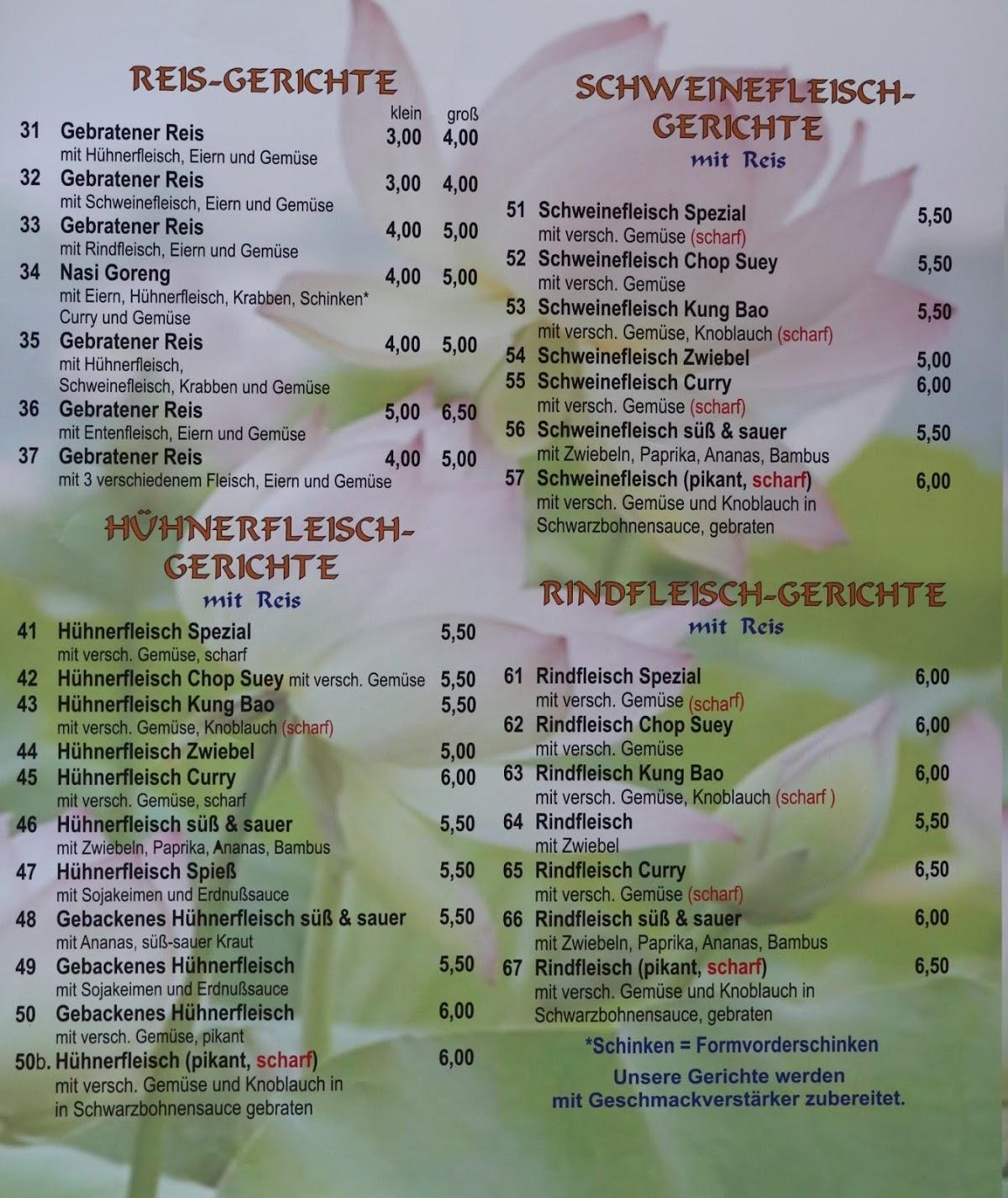 Speisekarte von Imbiss Lotus pub & Bar, Prüm