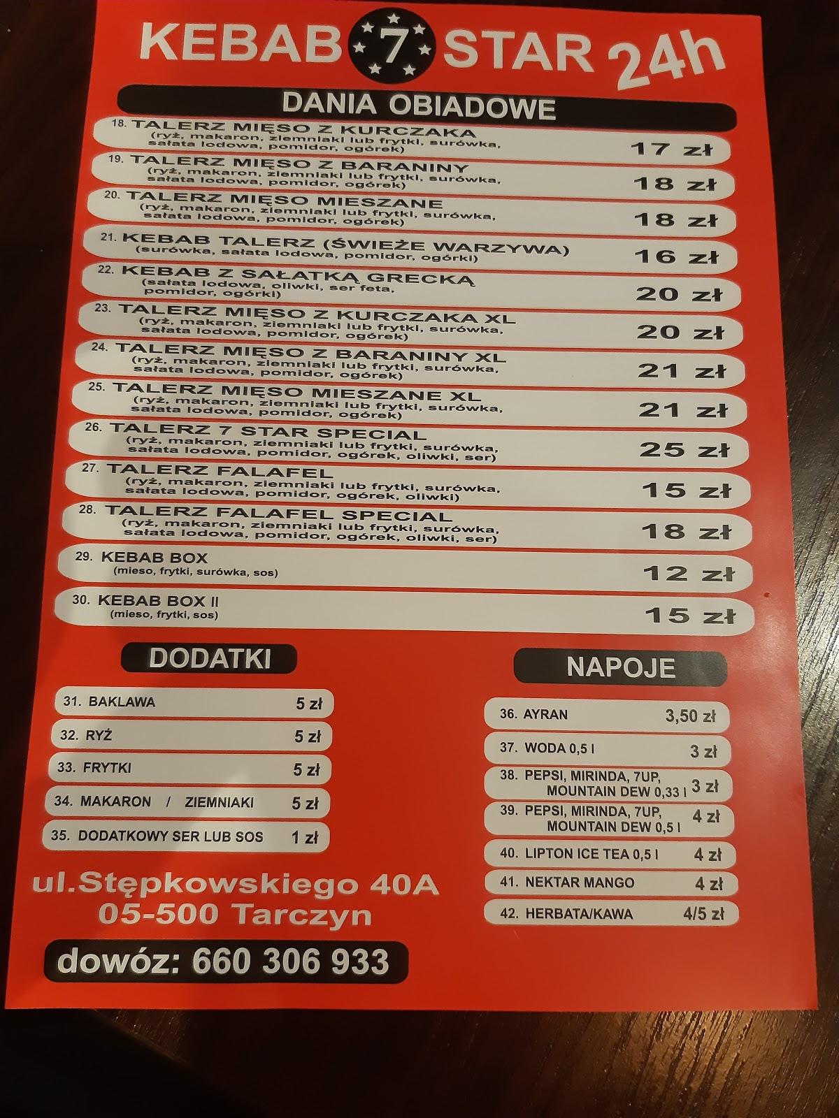 Carta de Kebab 7 Star, Tarczyn