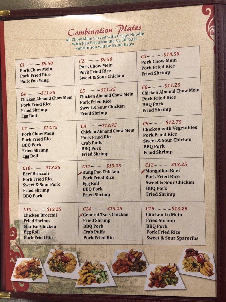 Menu at Lin's Restaurant, Tillamook