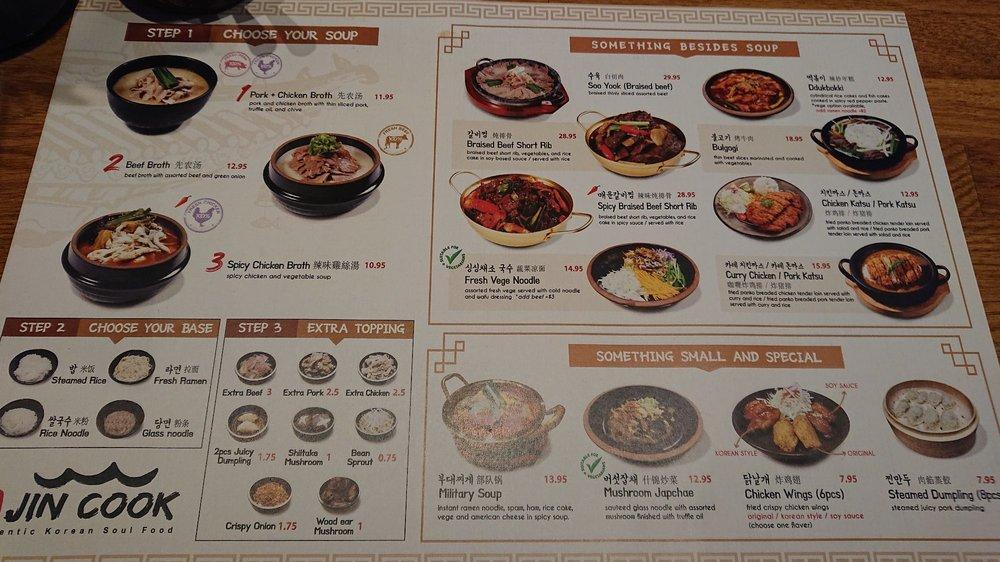 Carta del restaurante Jin Cook - Authentic Korean Soul Food, Glendale