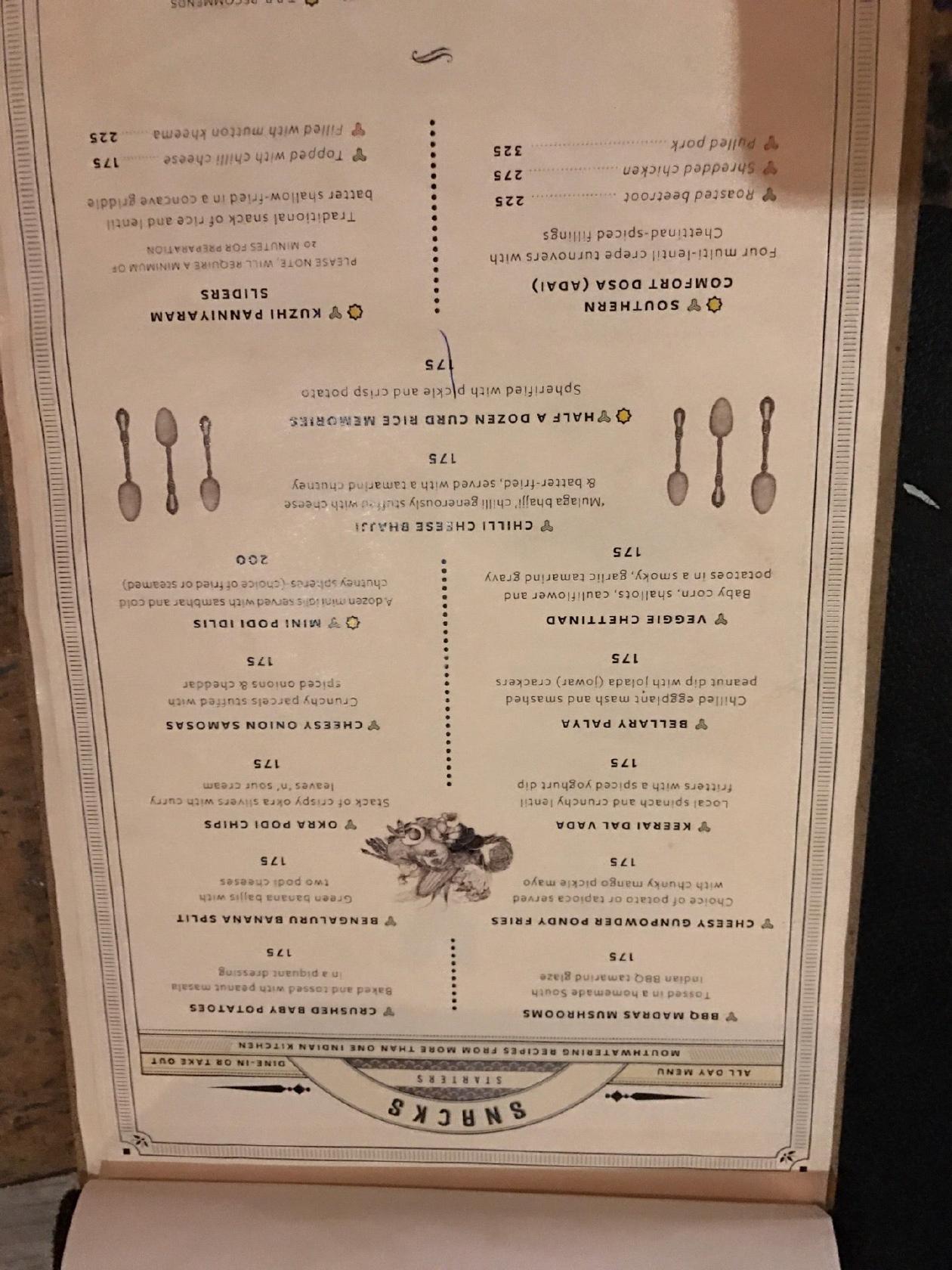 Menu at The Permit Room, Bengaluru, Ram Kunj