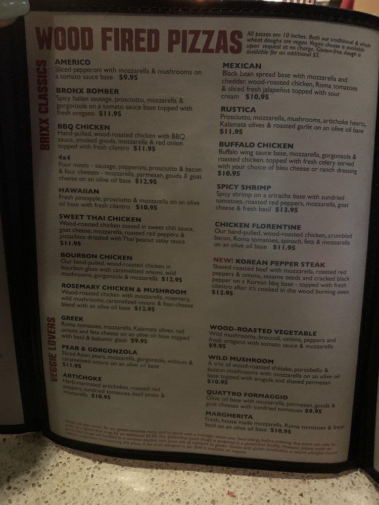 Menu at Brixx Wood Fired Pizza + Craft Bar, Virginia Beach, Landstown ...