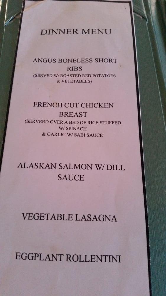 Menu at Cornucopia Cruise Line restaurant, Perth Amboy