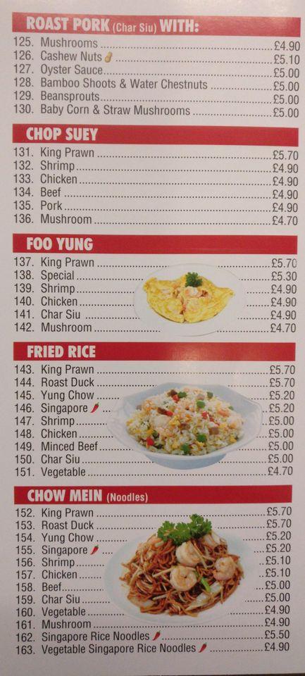 Menu at House of Mr Li fast food, Sutton Coldfield