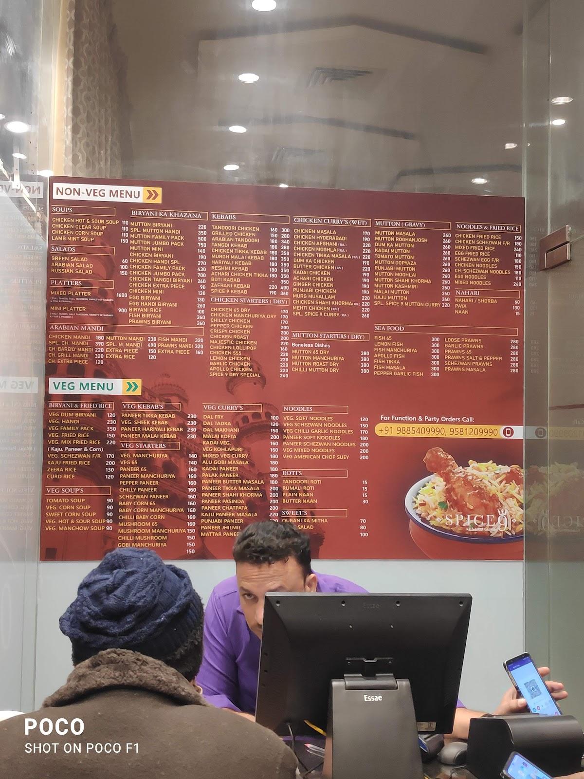 Menu at Spice 9 Restaurant, Hyderabad