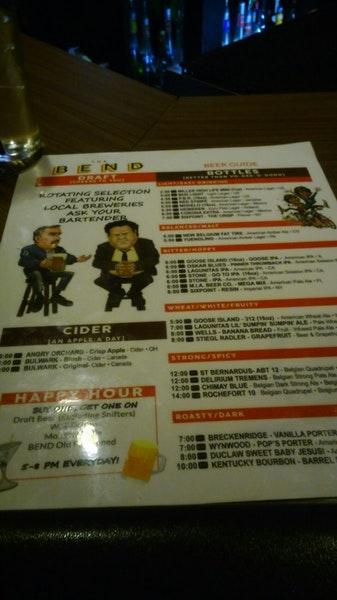 Menu at The Bend Liquor Lounge pub & bar, Miami Lakes
