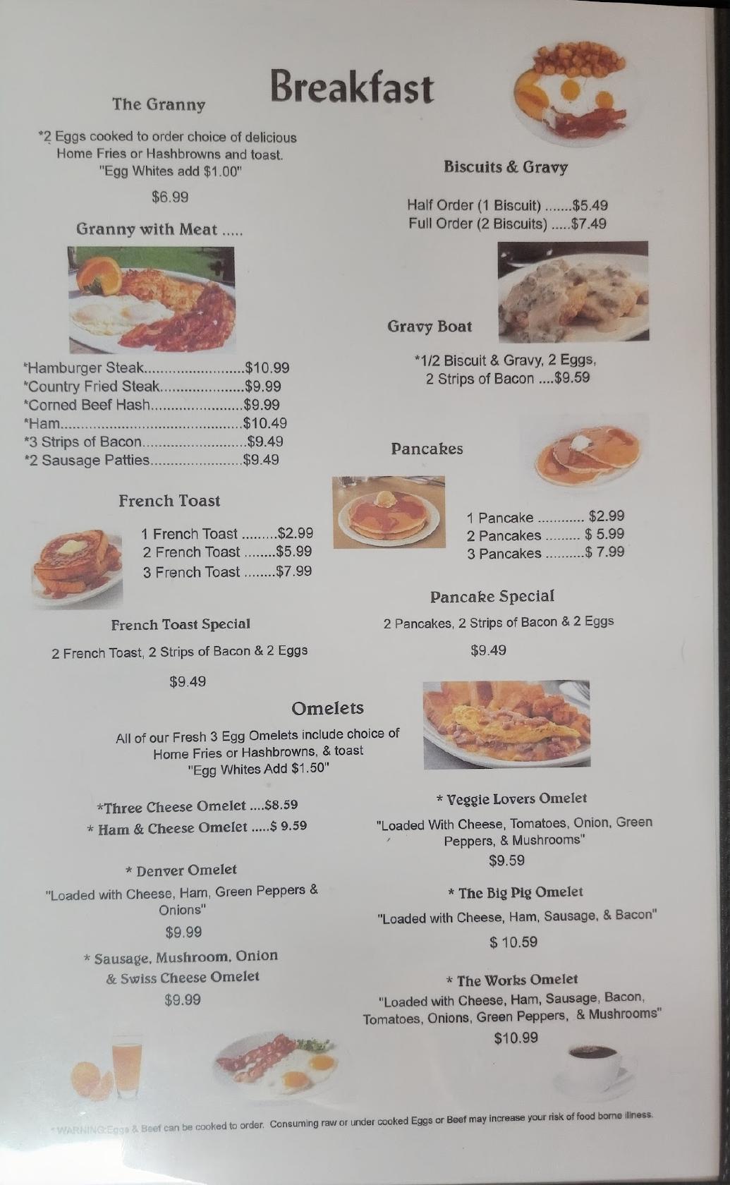 Menu at Two Seasons Cafe, Mesa
