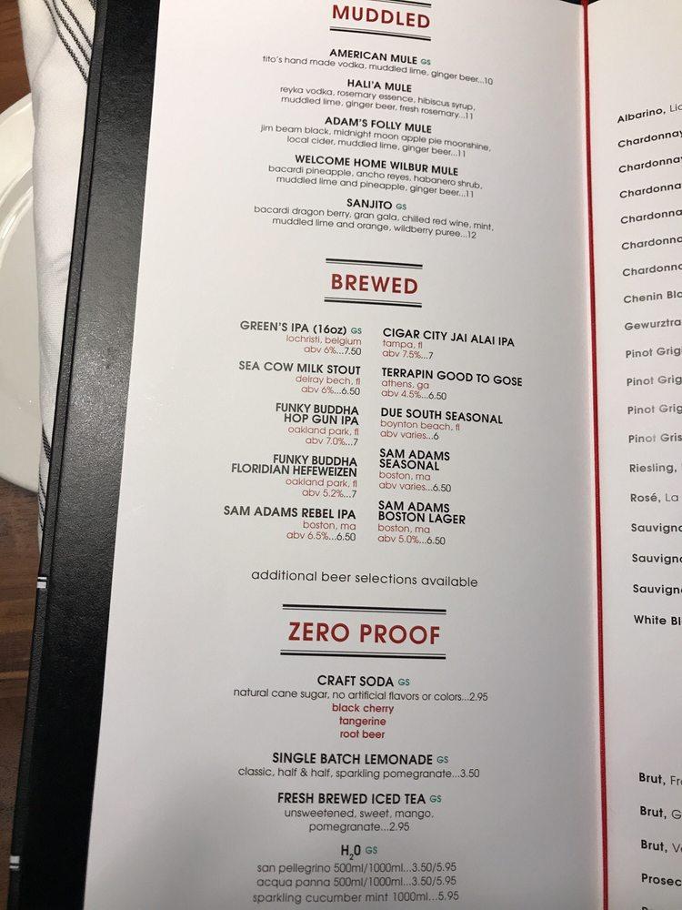 Menu at Burtons Grill & Bar, Boca Raton