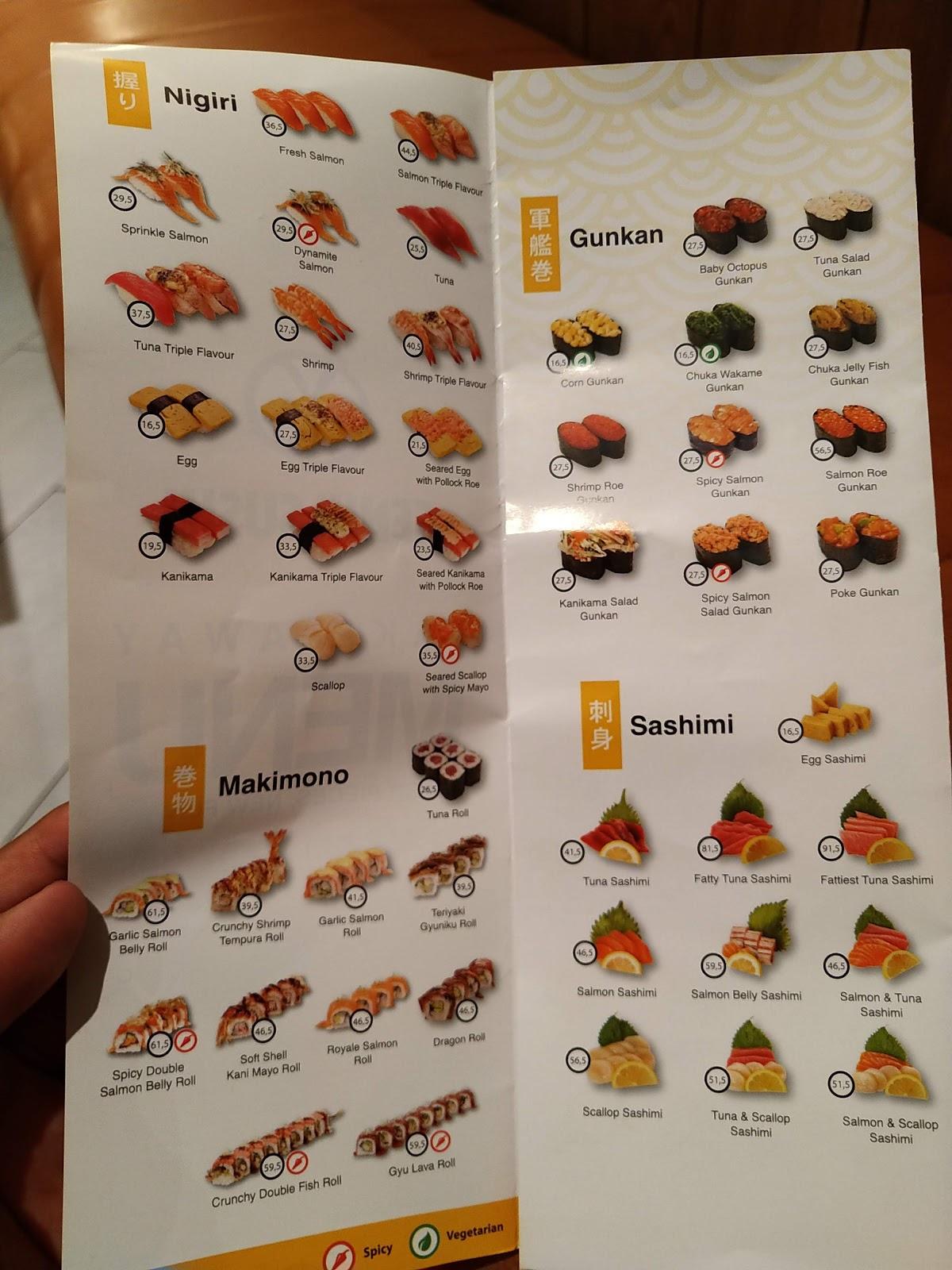 Menu at GENKI SUSHI restaurant, Medan