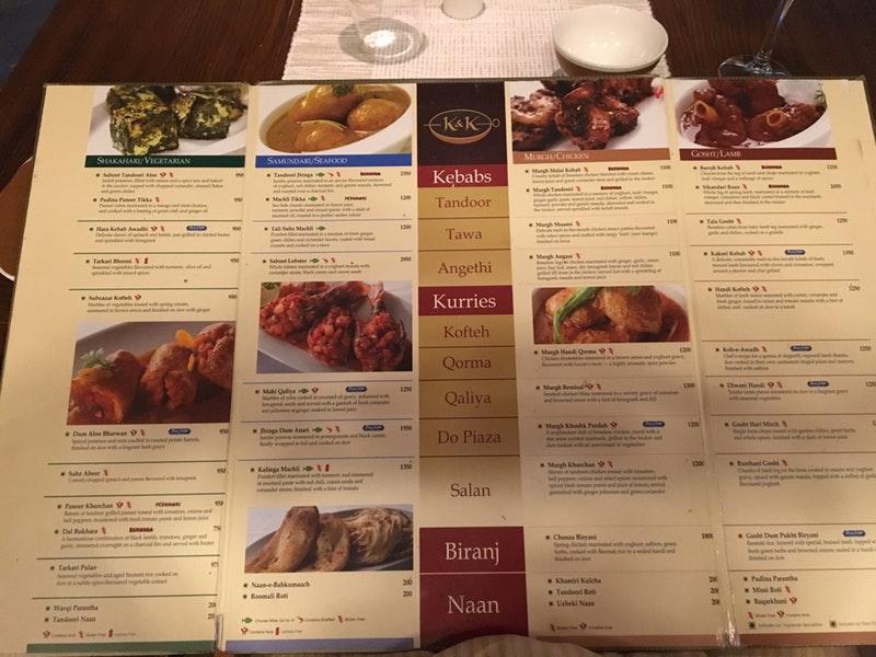 Menu at Kebabs & Kurries, ITC Gardenia - Restaurants In Bengaluru ...