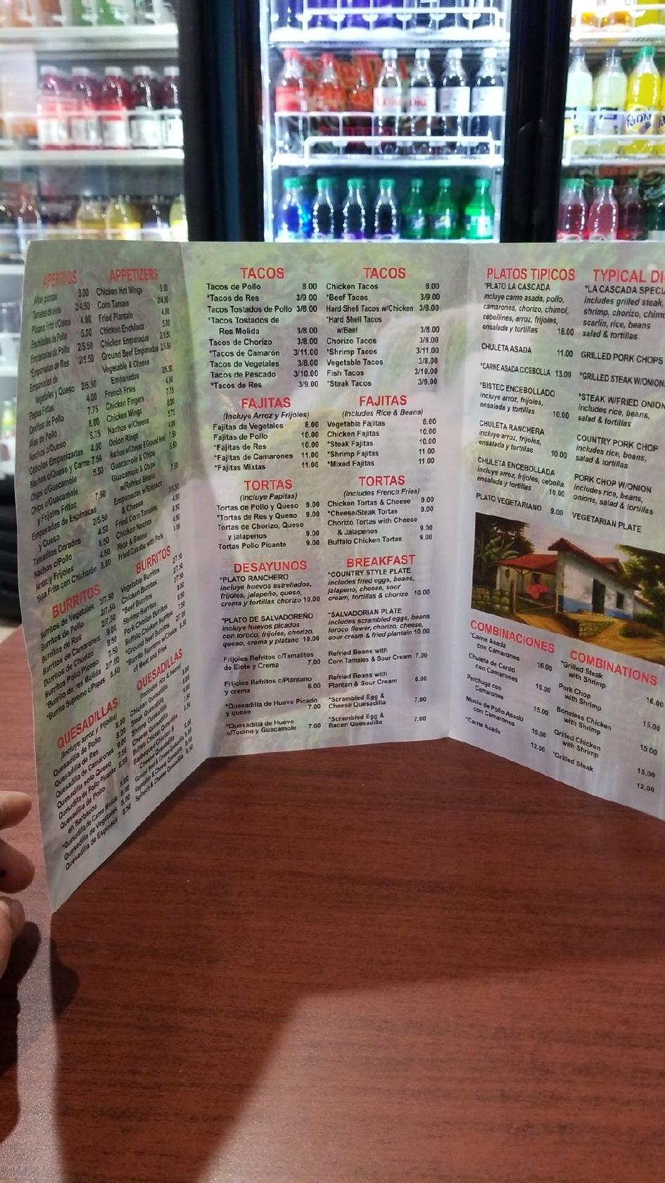 Menu at La Cascada restaurant, Southold