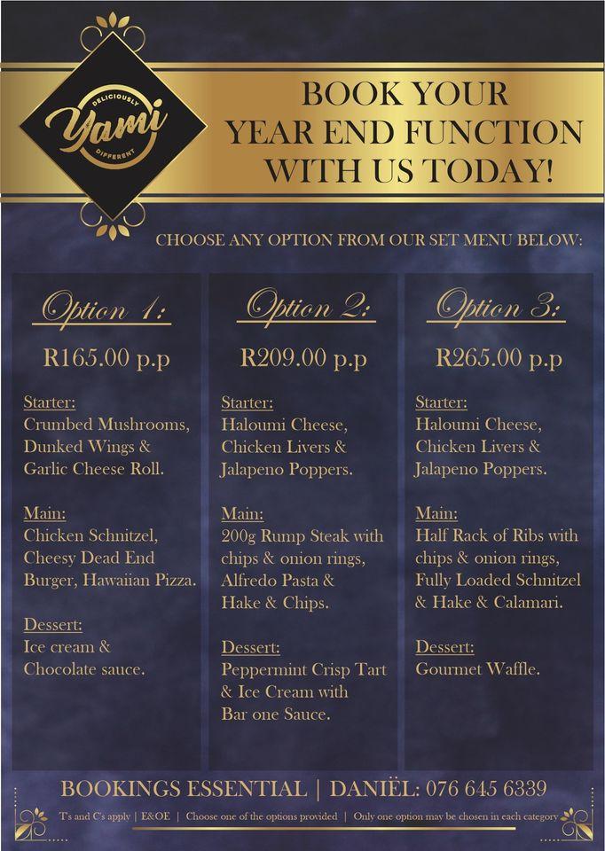 Menu at Yami Rib & Burger restaurant, Boksburg, Shop 14