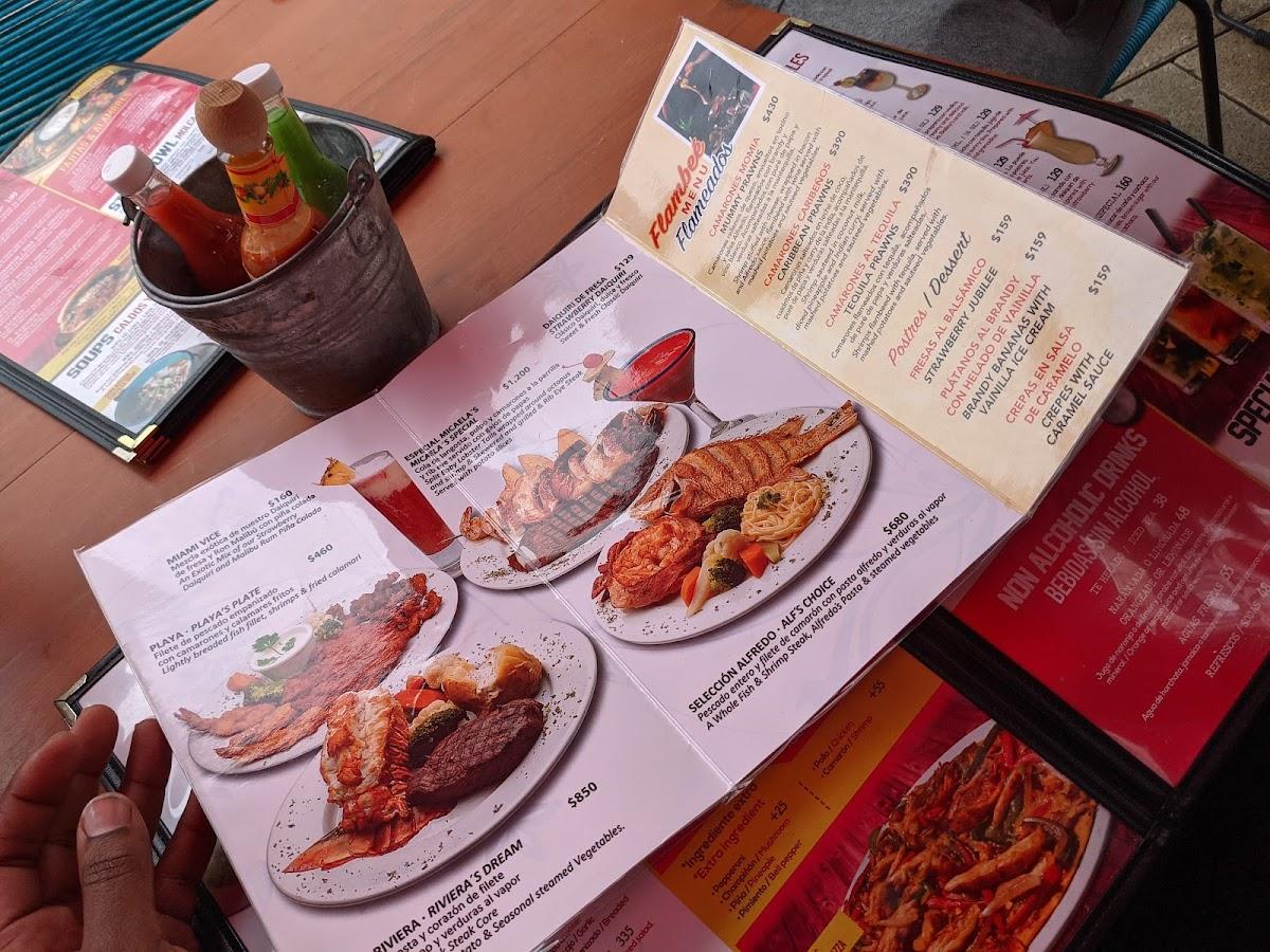 Menu at Mercado 174 restaurant, Playa del Carmen