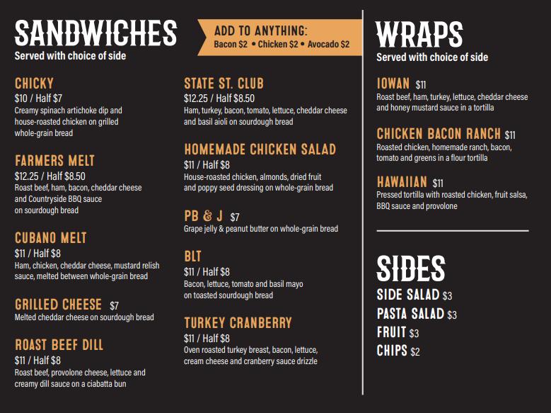 Menu at Feed Mill Coffee Co. restaurant, Algona
