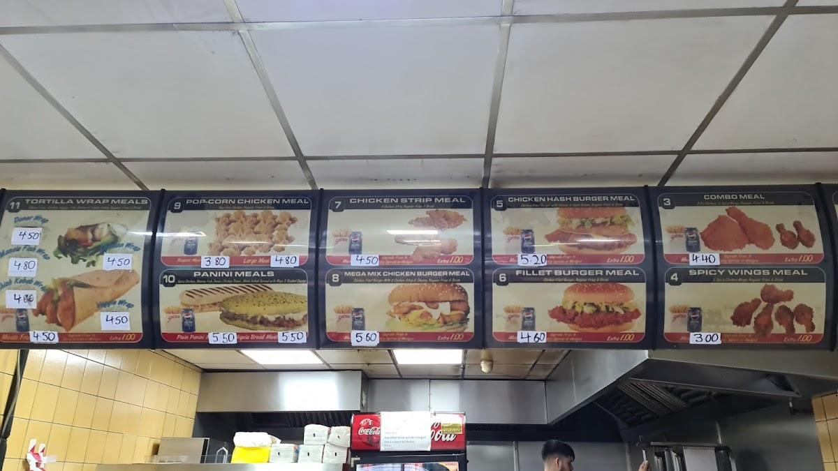 Menu at Spices fast food, Birmingham, 143 Soho Rd