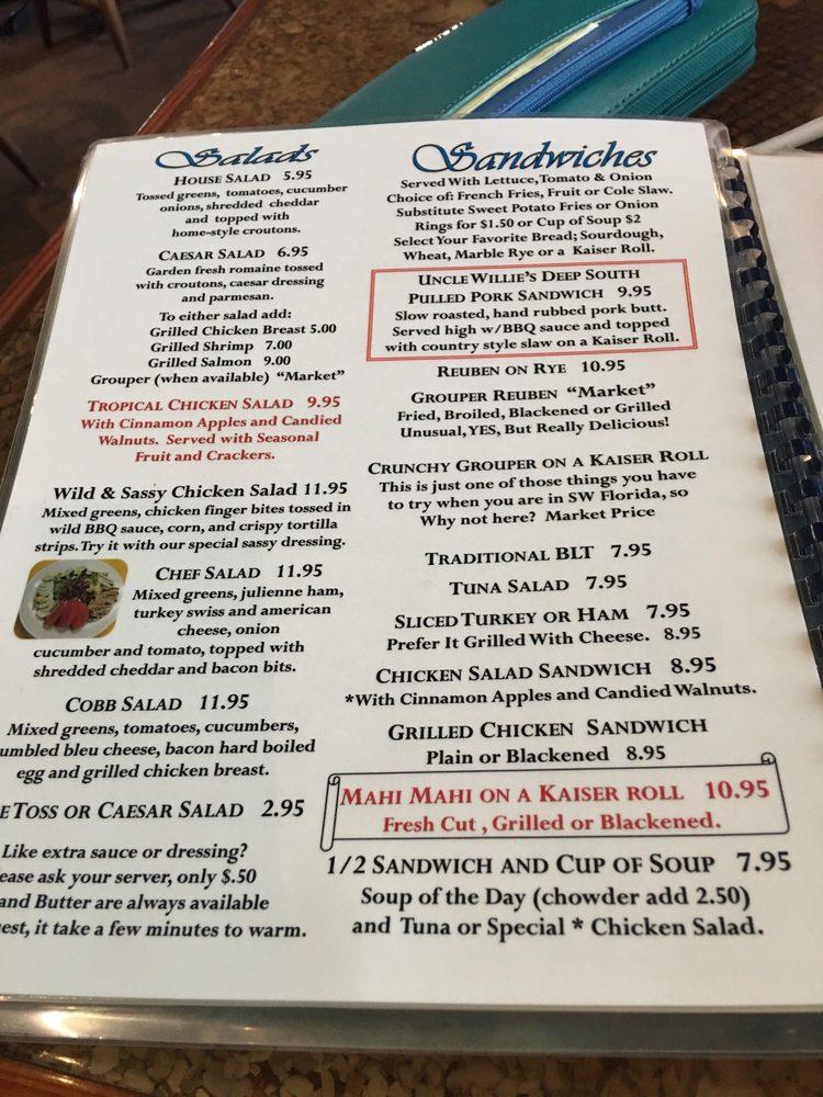 Menu at The Shell Factory and Nature Park restaurant, North Fort Myers